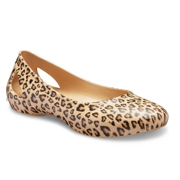 CROCS | Shoes | New Crocs Womens Leopard Animal Printed Flats | Poshmark